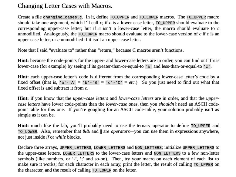 Solved Changing Letter Cases with Macros. Create a file | Chegg.com