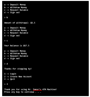 Solved Create an ATM machine using structs.All structures | Chegg.com