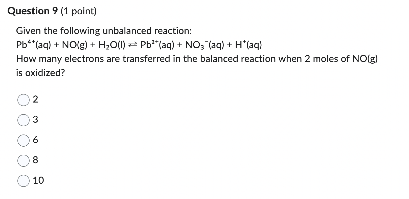 Solved Given the following unbalanced reaction: | Chegg.com