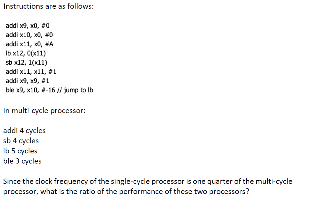 Instructions are as follows: addi ×9,×0,#0 addi | Chegg.com