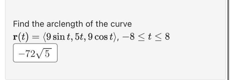 Solved Find the arclength of the curve | Chegg.com