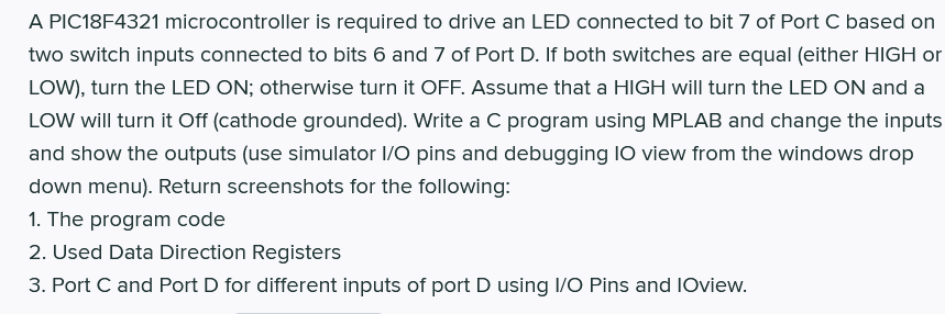 Solved Can someone convert this from PIC18F assembly to c | Chegg.com