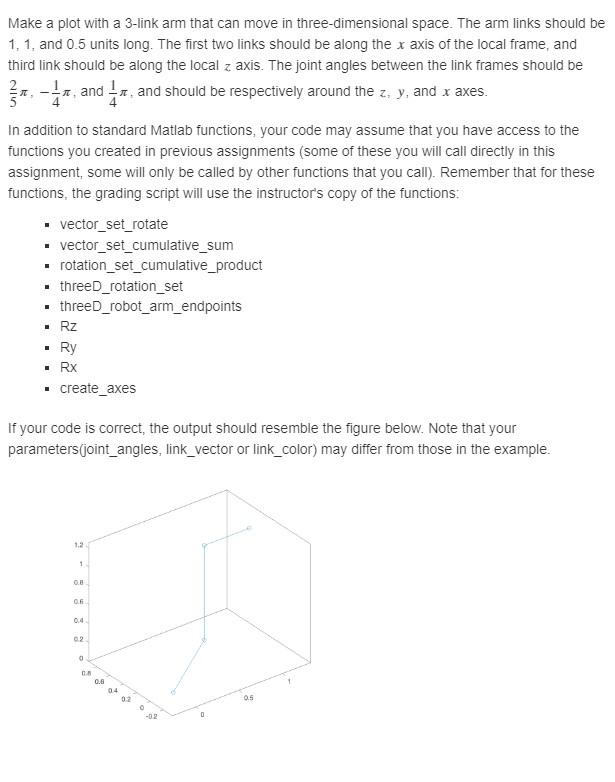 Solved Make a plot with a 3 -link arm that can move in | Chegg.com