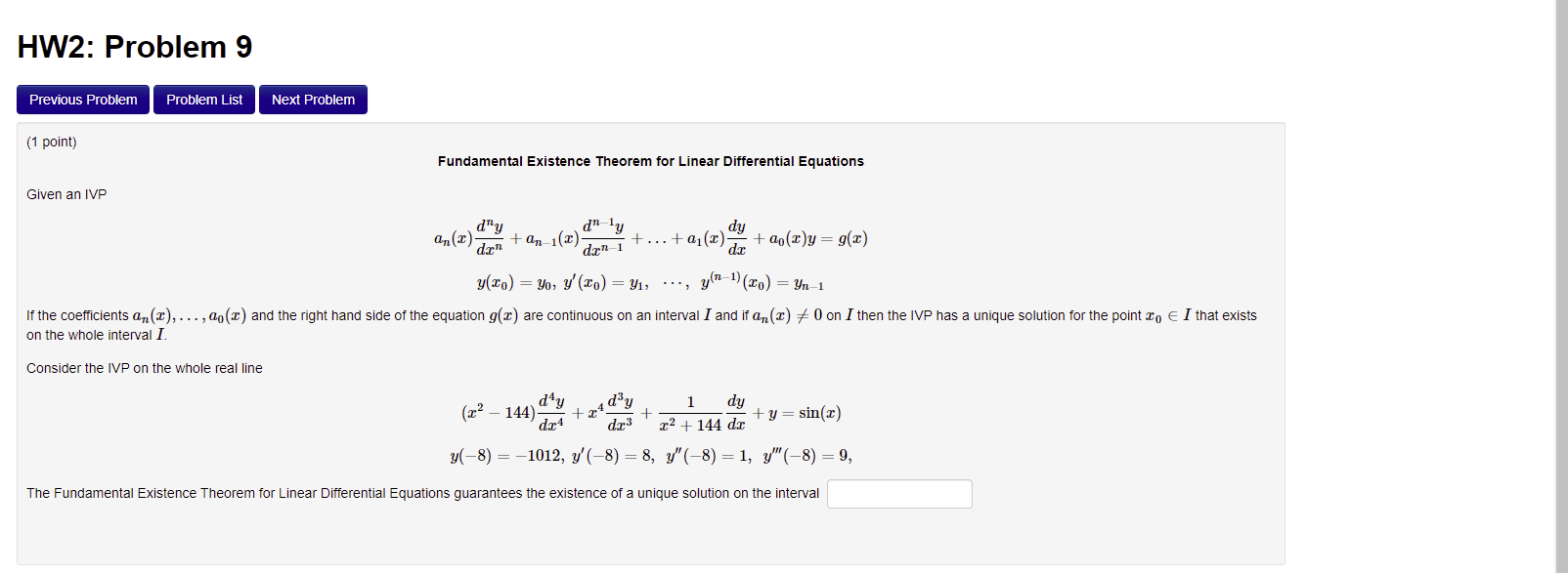 Solved HW2: Problem 9 Previous Problem Problem List Next | Chegg.com