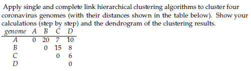 Solved Apply single and complete link hierarchical | Chegg.com Solved Apply single and complete link hierarchical | Chegg.com