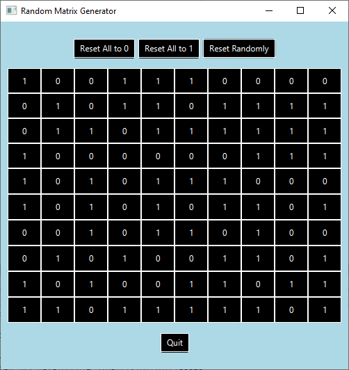 Solved Create a graphic matrix using with random numbers | Chegg.com
