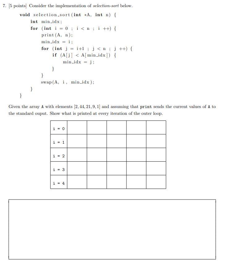Solved n 7. [5 pointsConsider the implementation of | Chegg.com