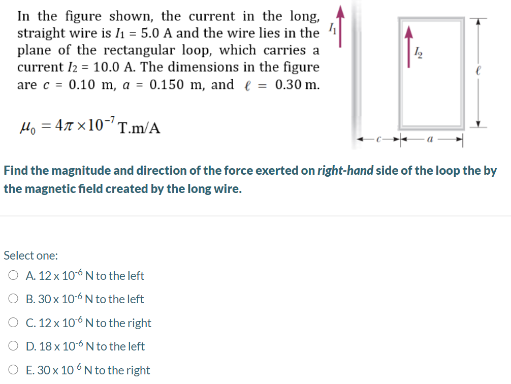 Solved In the figure shown, the current in the long, | Chegg.com