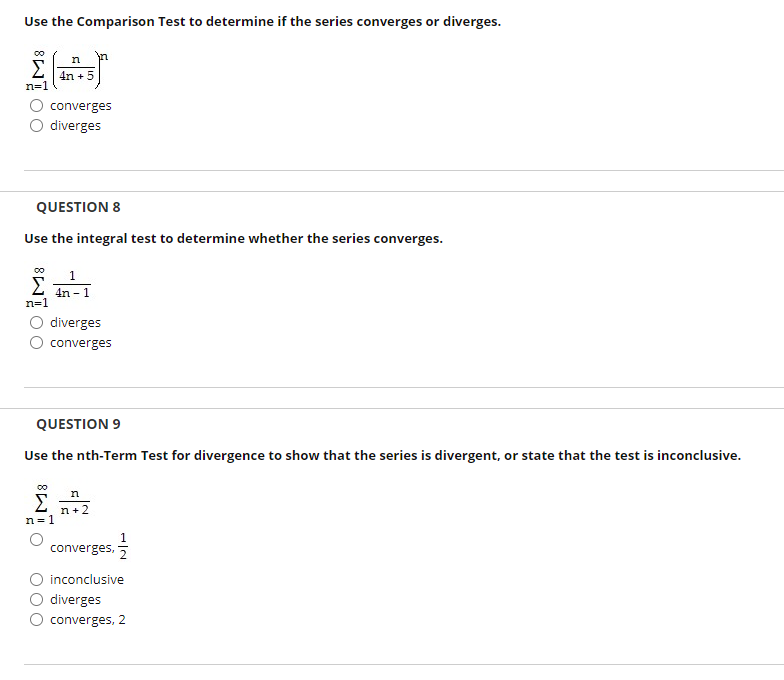 Solved Use the Comparison Test to determine if the series | Chegg.com