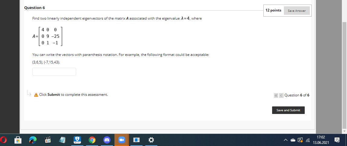 Solved Question 6 12 points Save Answer Find two linearly | Chegg.com