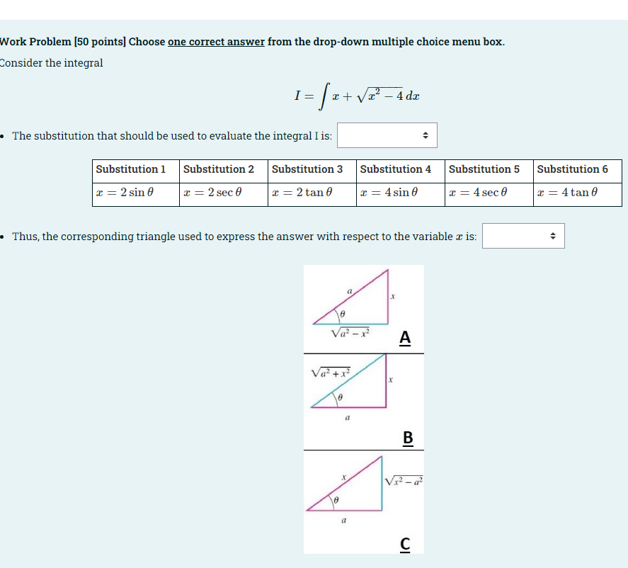 Solved Work Problem [50 points] Choose one correct answer | Chegg.com
