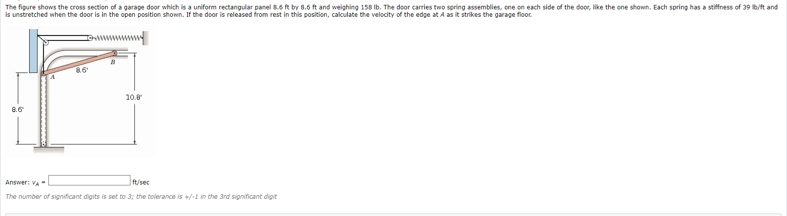 Solved The figure shows the cross section of a garage door | Chegg.com