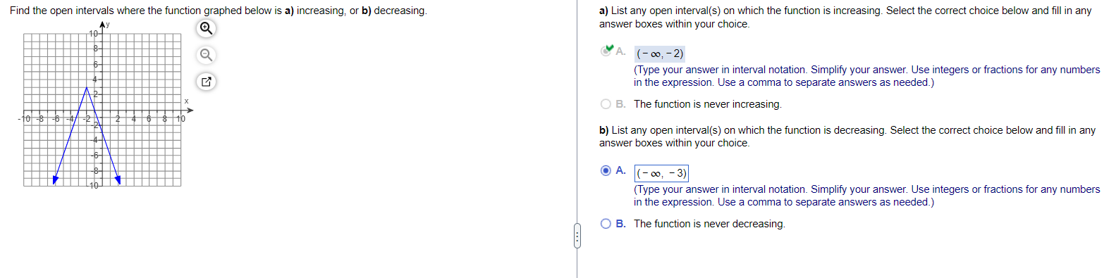 Solved a) List any open interval(s) on which the function is | Chegg.com