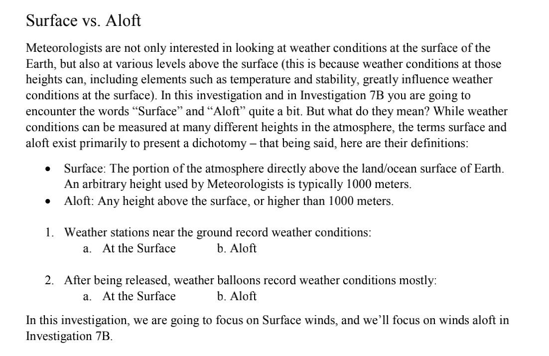 Solved Surface vs. Aloft Meteorologists are not only | Chegg.com