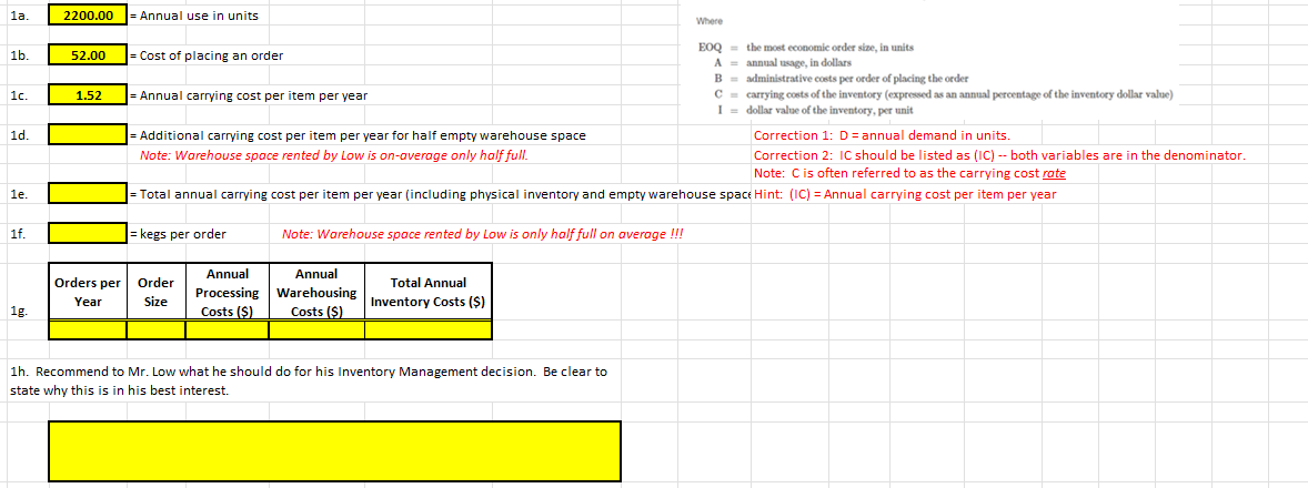 Solved Using the EOQ methods outlined in the chapter, how | Chegg.com