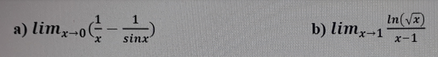 Solved a) limx-oc- 1) In(x b) limx-1 sinx x-1 | Chegg.com
