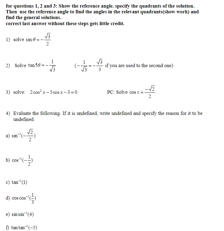 Solved for questions 1, 2 and 3: Show the reference angle. | Chegg.com
