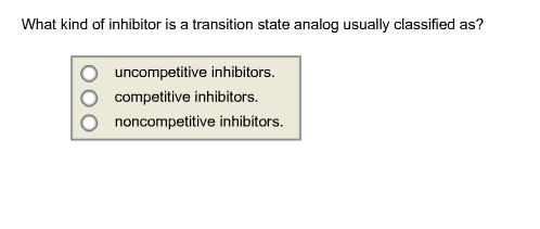Solved What kind of inhibitor is a transition state analog | Chegg.com
