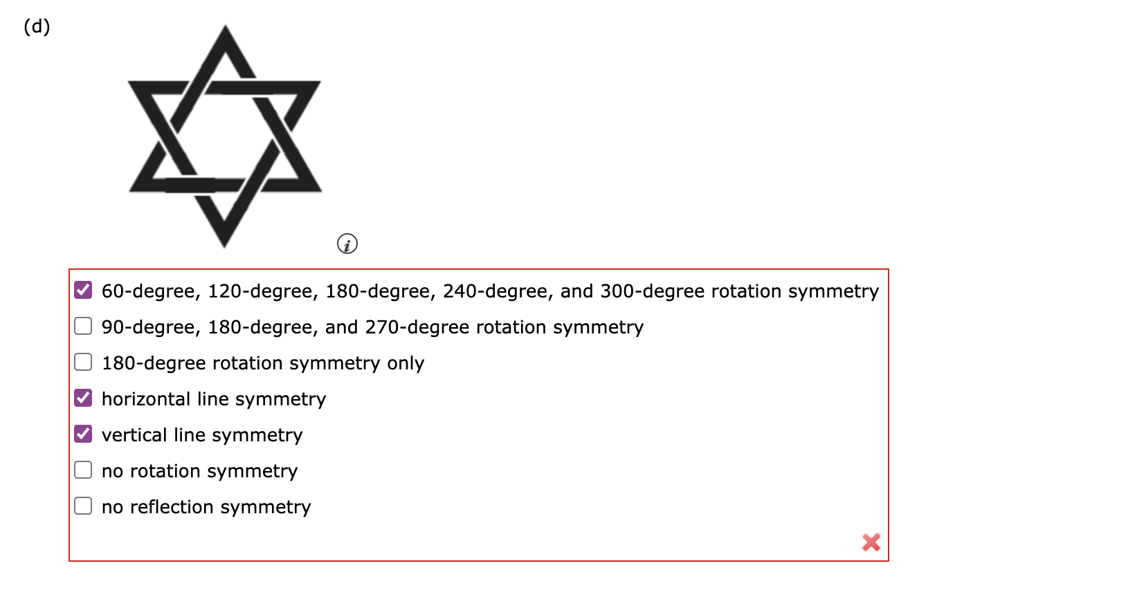 Solved Describe The Rotation And Reflection Symmetries In