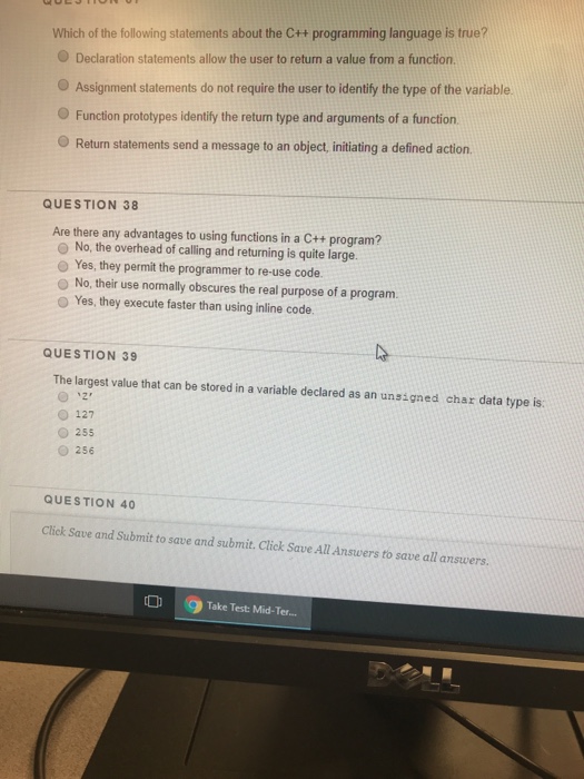 Solved Which of the following statements about the C++ | Chegg.com