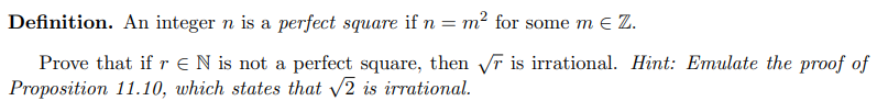 Solved Definition. An integer n is a perfect square if n=m2 | Chegg.com