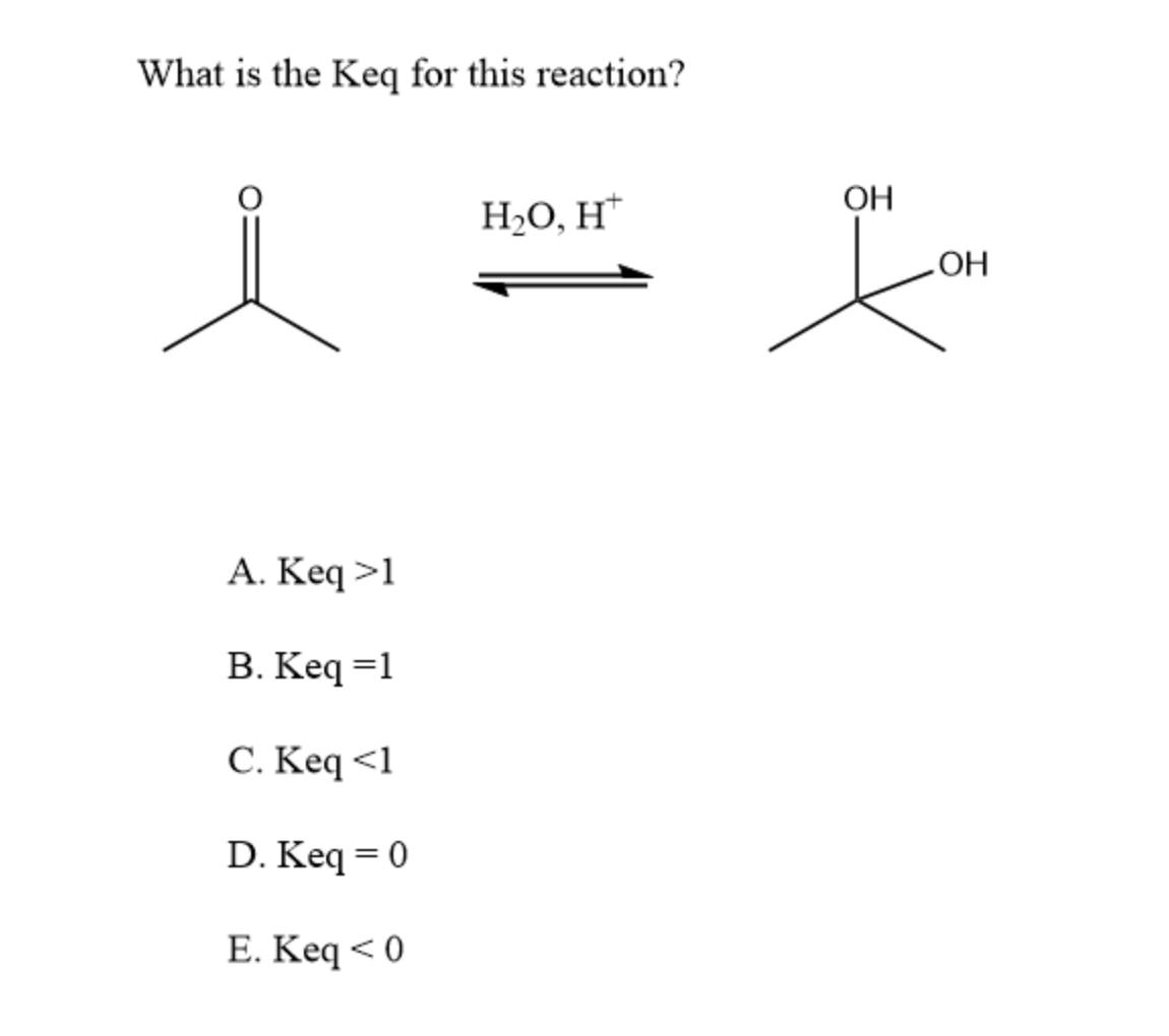 Solved What is the Keq for this reaction? OH HO, HÀ OH A. | Chegg.com
