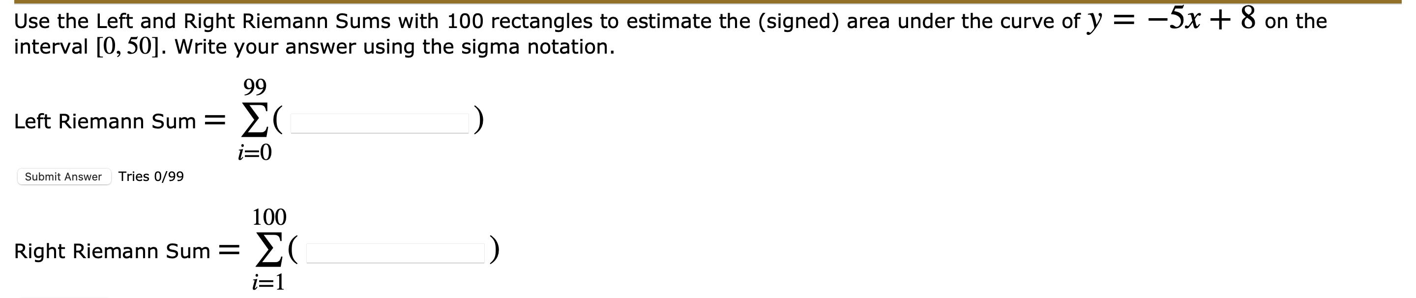 Solved Use the Left and Right Riemann Sums with 100 | Chegg.com