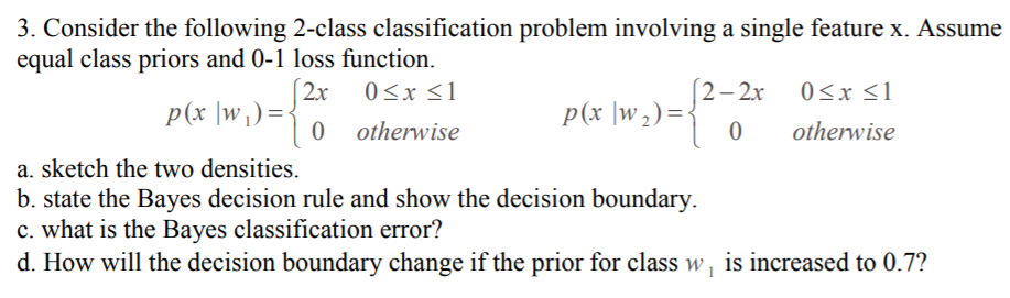 Solved Px W 1 3 Consider The Following 2 Class 