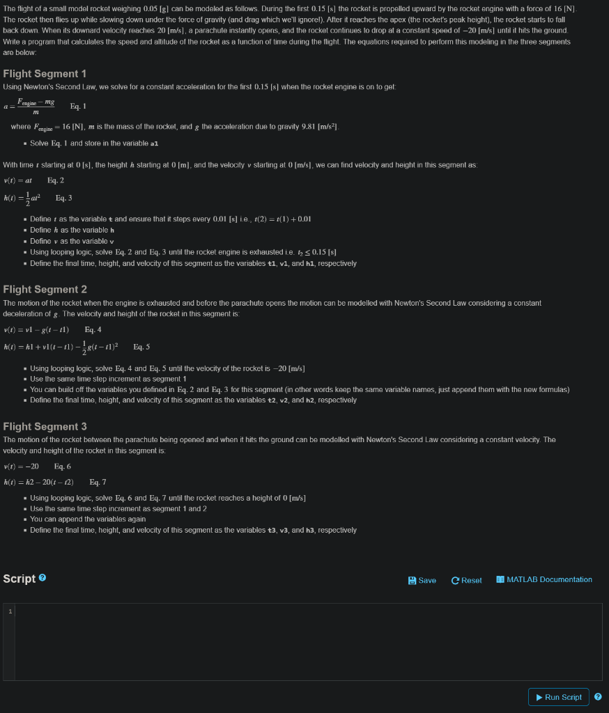 Solved The flight of a small model rocket weighing 0.05 [g] | Chegg.com