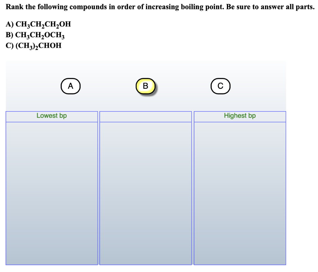 Solved Rank the following compounds in order of increasing | Chegg.com