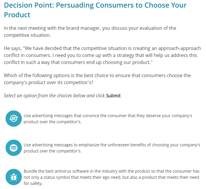 Solved Decision Point: Persuading Consumers to Choose Your | Chegg.com