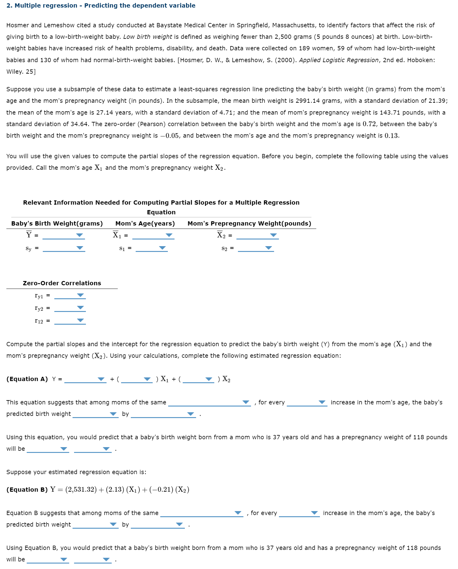 Solved 2. Multiple regression - Predicting the dependent | Chegg.com