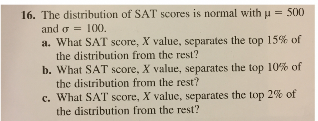 Solved 16. The distribution of SAT scores is normal with | Chegg.com