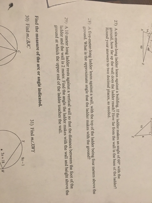 Solved A six-meter-long ladder leans against a building. | Chegg.com