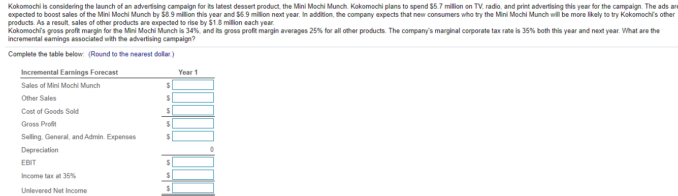 Solved Kokomochi is considering the launch of an advertising | Chegg.com