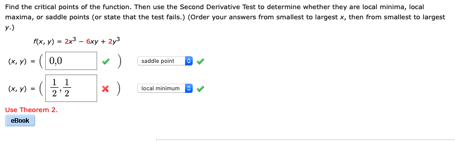 Solved Find the critical points of the function. Then use | Chegg.com