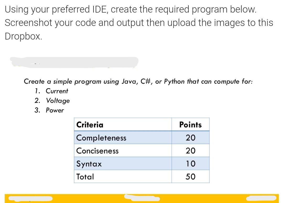 Solved Using your preferred IDE, create the required program | Chegg.com