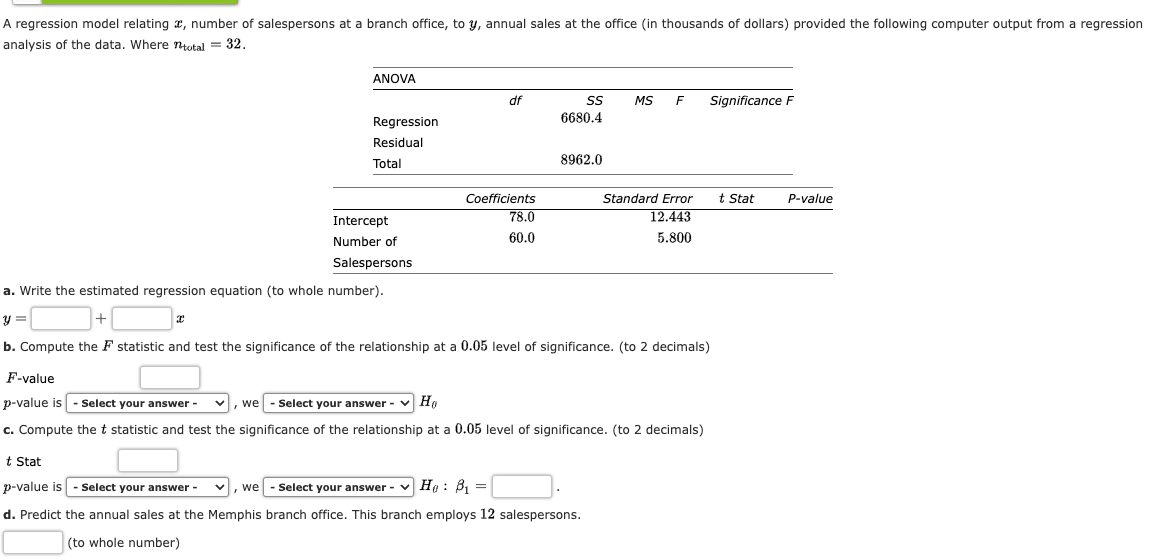 Solved analysis of the data. Where ntotal =32. a. Write the | Chegg.com