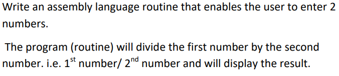 Solved Write an assembly language routine that enables the | Chegg.com