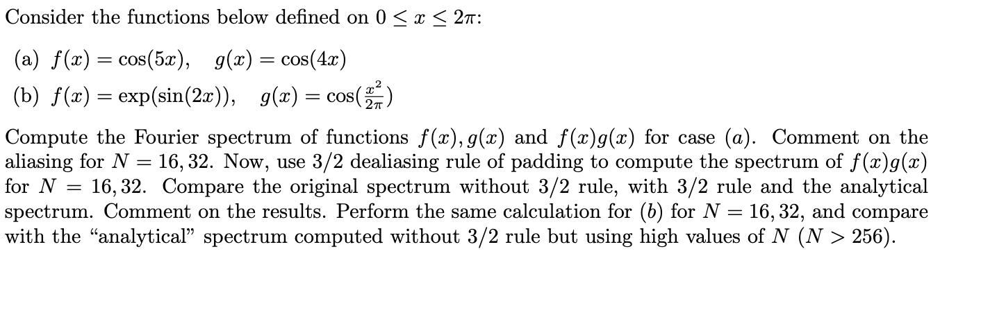Solved Consider the functions below defined on 0