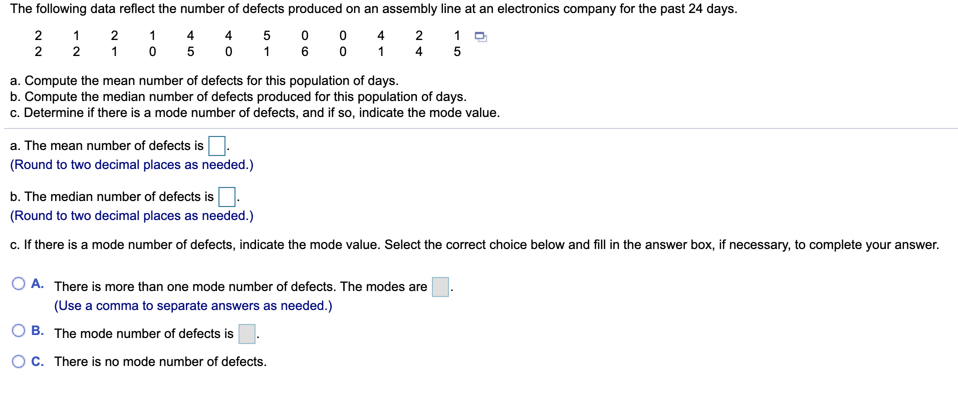 Solved The following data reflect the number of defects | Chegg.com