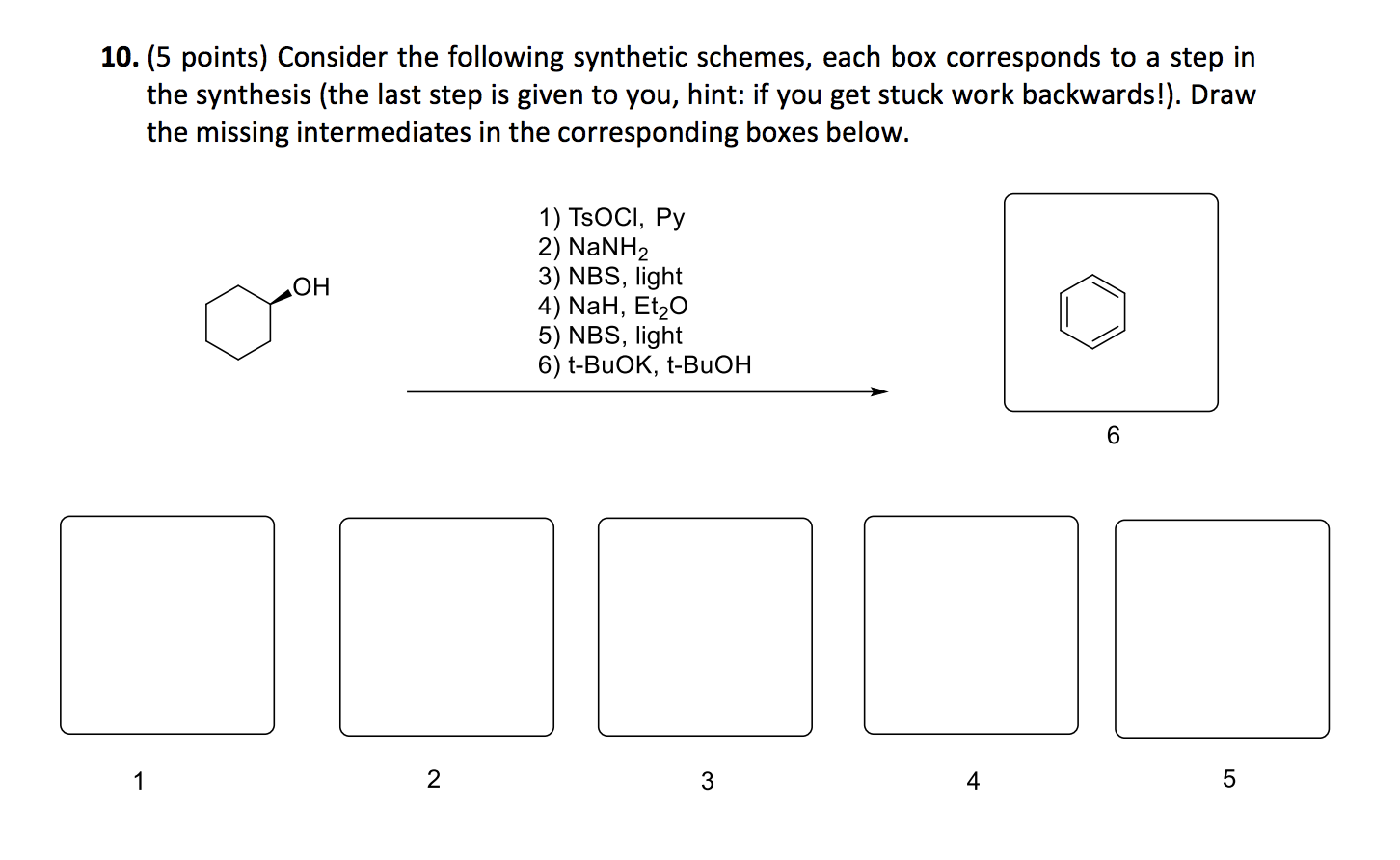 Solved 10. (5 points) Consider the following synthetic | Chegg.com