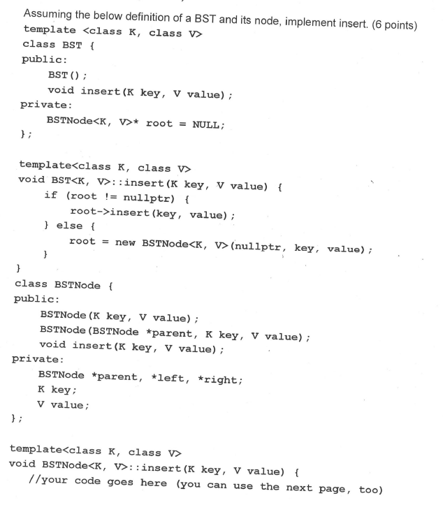 Solved Assuming The Below Definition Of A Bst And Its Node 3594