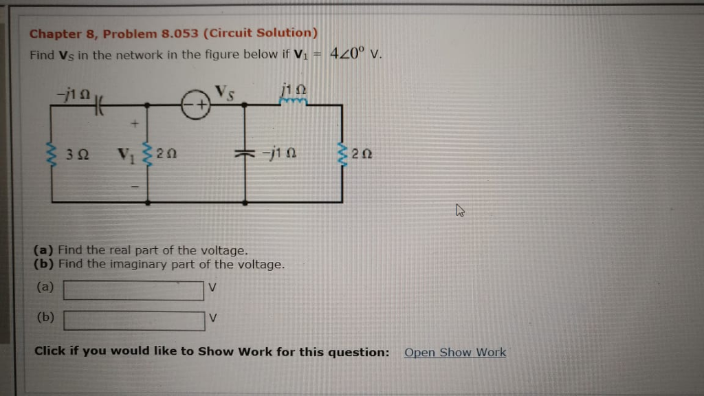 Solved Chapter 8, Problem 8.053 (Circuit Solution) Find Vs | Chegg.com