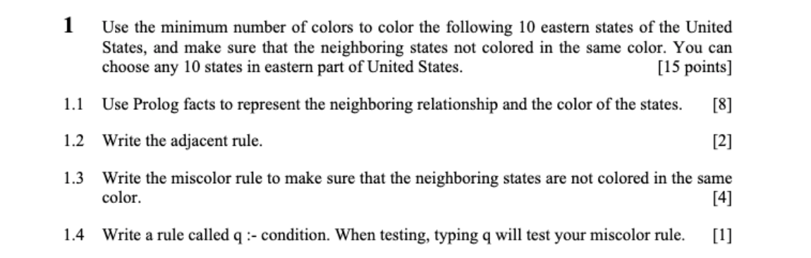 Solved 1 Use the minimum number of colors to color the | Chegg.com