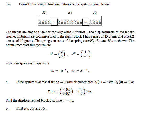 Solved 3.6. Consider the longitudinal oscillations of the | Chegg.com