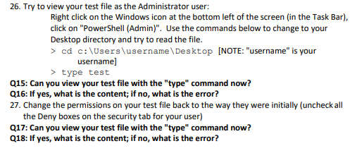 Solved Can you view your test file with the "type" command | Chegg.com