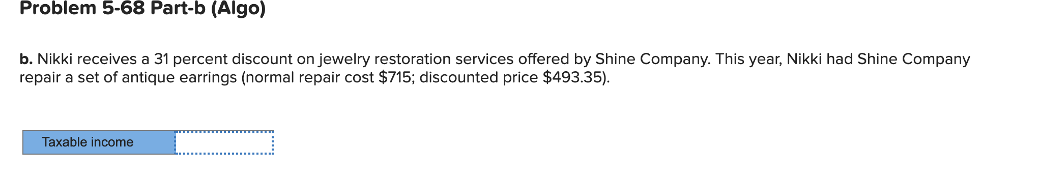 Solved Required information Problem 5-68 (LO 5-2) (Algo) | Chegg.com
