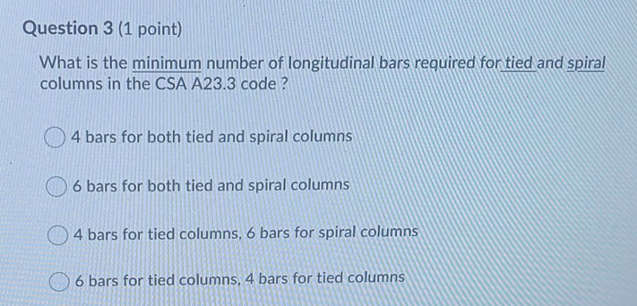 Solved Question 3 (1 point) What is the minimum number of | Chegg.com