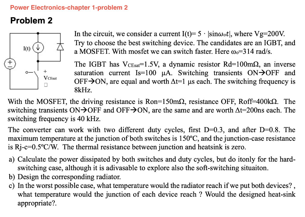 Solved Power Electronics-chapter 1-problem 2 Problem 2 In | Chegg.com